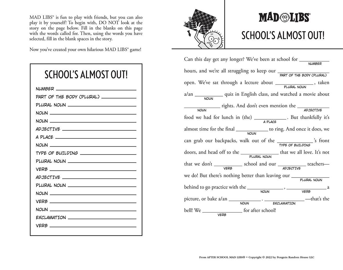 After School Mad Libs Pack | Scholastic Canada Book Clubs