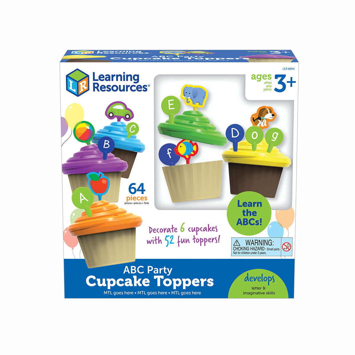 Learning Essentials®: ABC Party Cupcake Toppers | Classroom Essentials ...