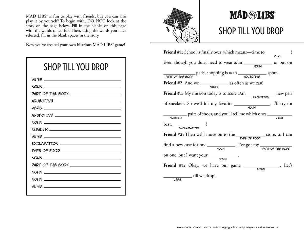 After School Mad Libs Pack | Scholastic Canada Book Clubs