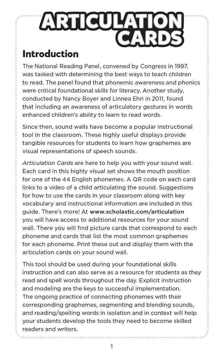 Articulation Cards | Scholastic Canada Book Clubs