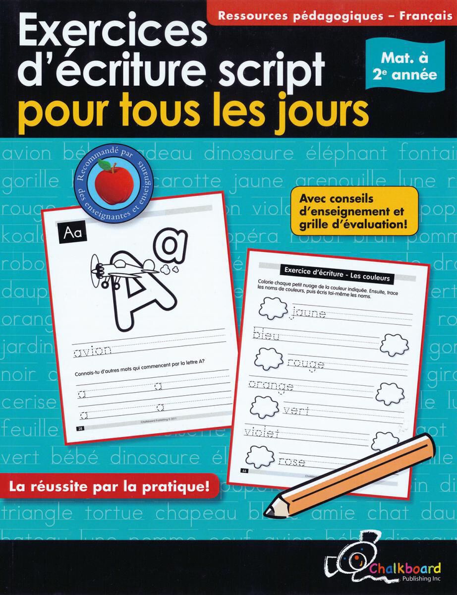 Exercices d'écriture script pour tous les jours | Scholastic Canada ...