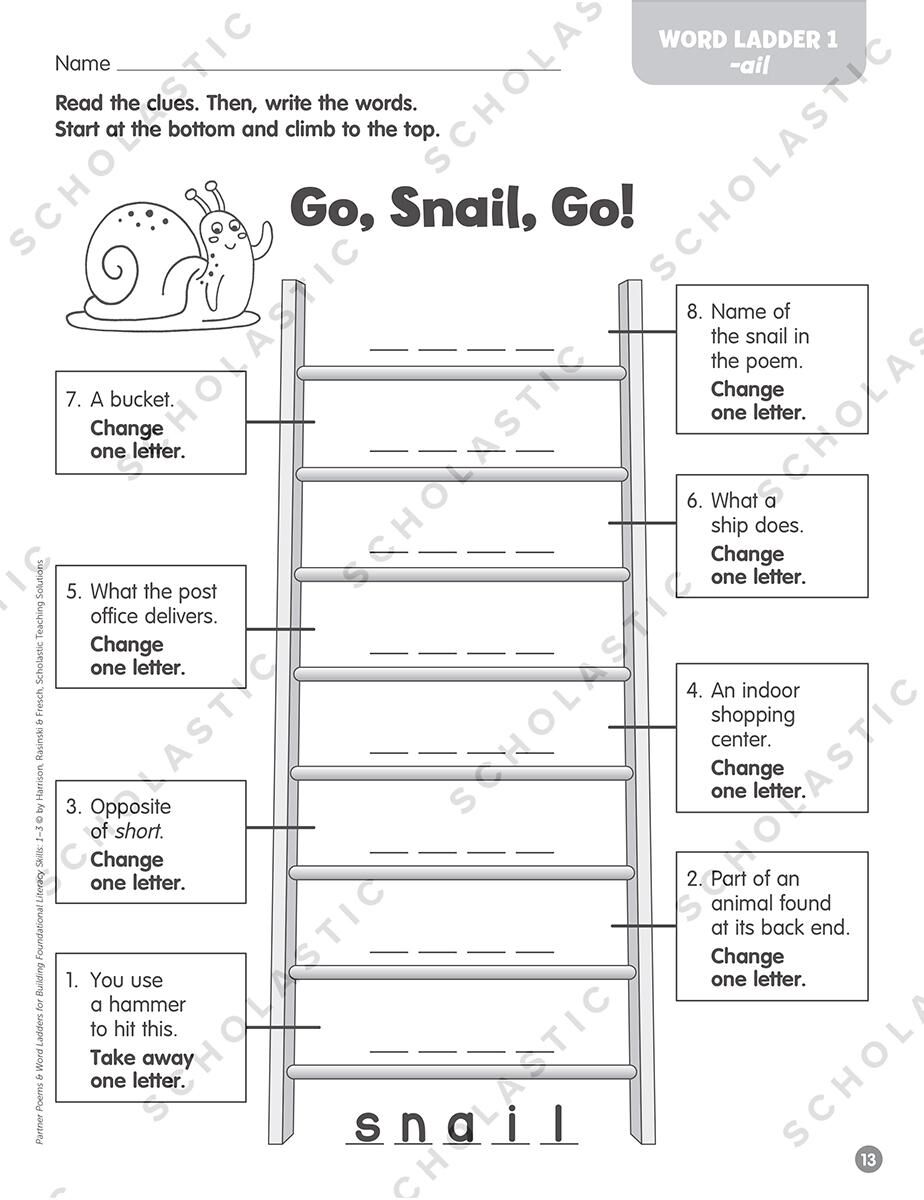Partner Poems & Word Ladders for Building Foundational Literacy Skills ...