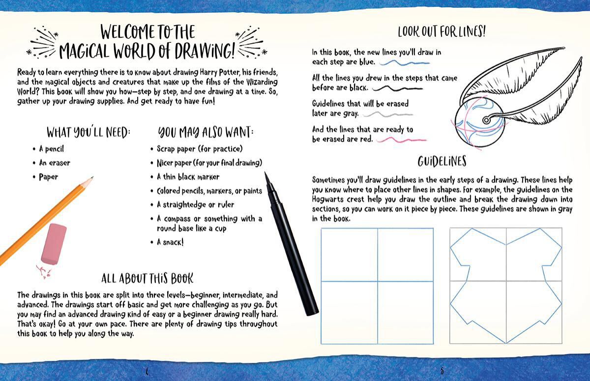 how to draw harry potter stuff step by step