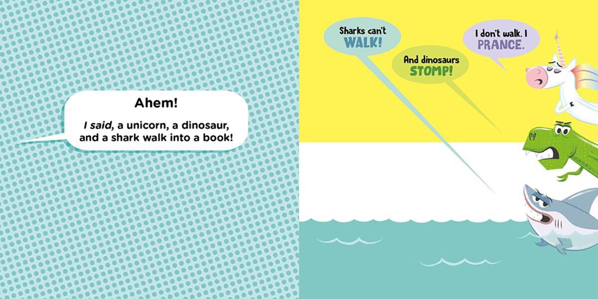 A Unicorn, a Dinosaur, and a Shark Walk into a Book | Scholastic Canada ...