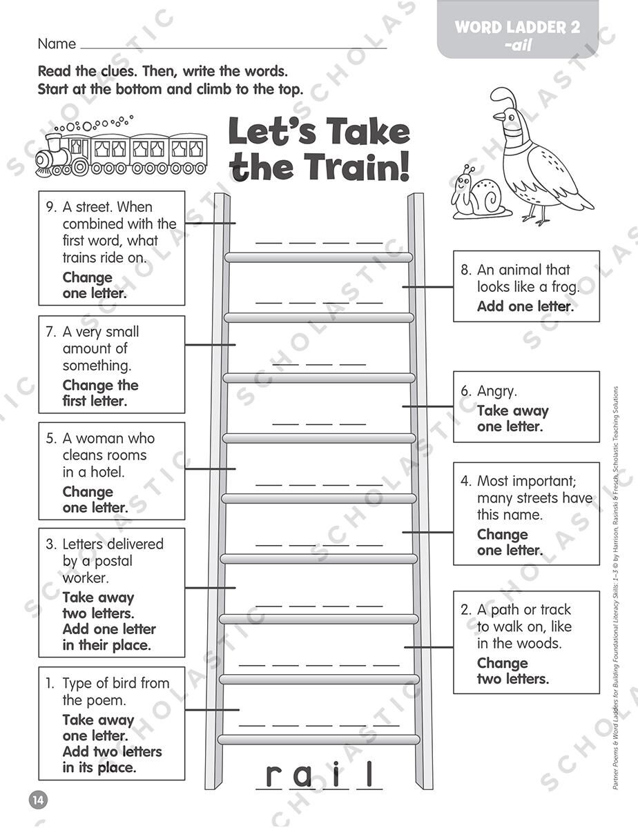 Partner Poems & Word Ladders for Building Foundational Literacy Skills ...