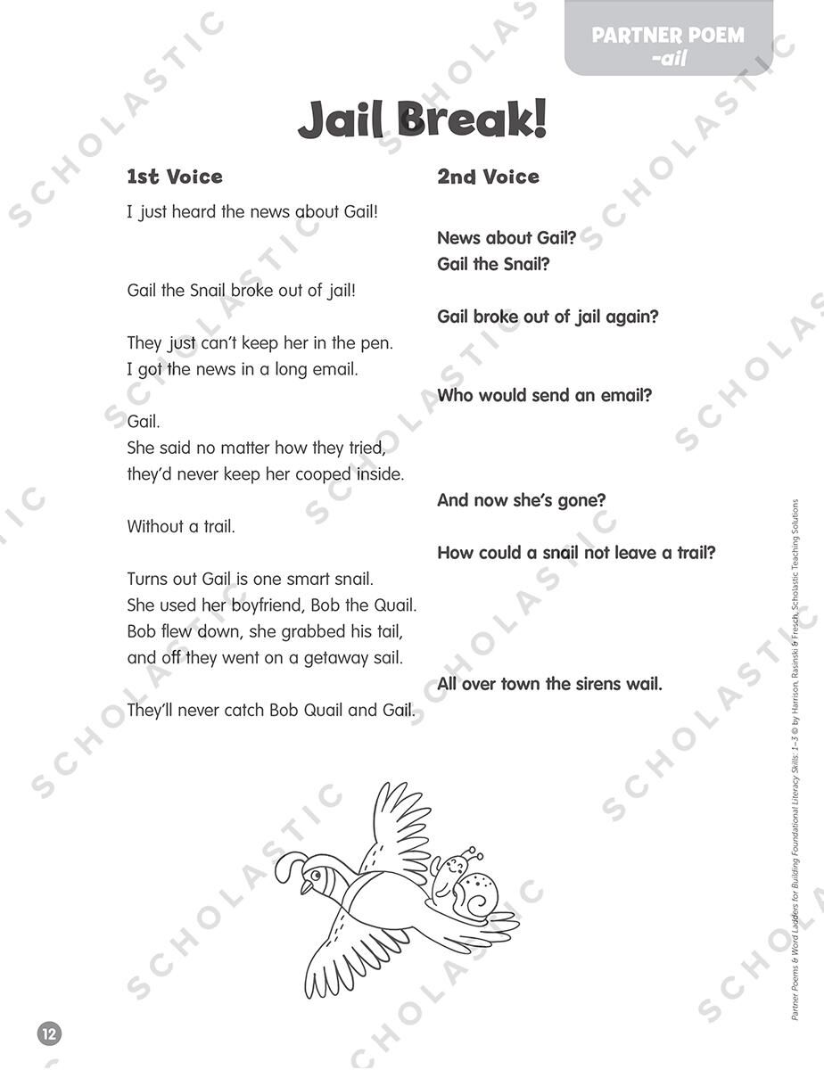 Partner Poems & Word Ladders for Building Foundational Literacy Skills ...